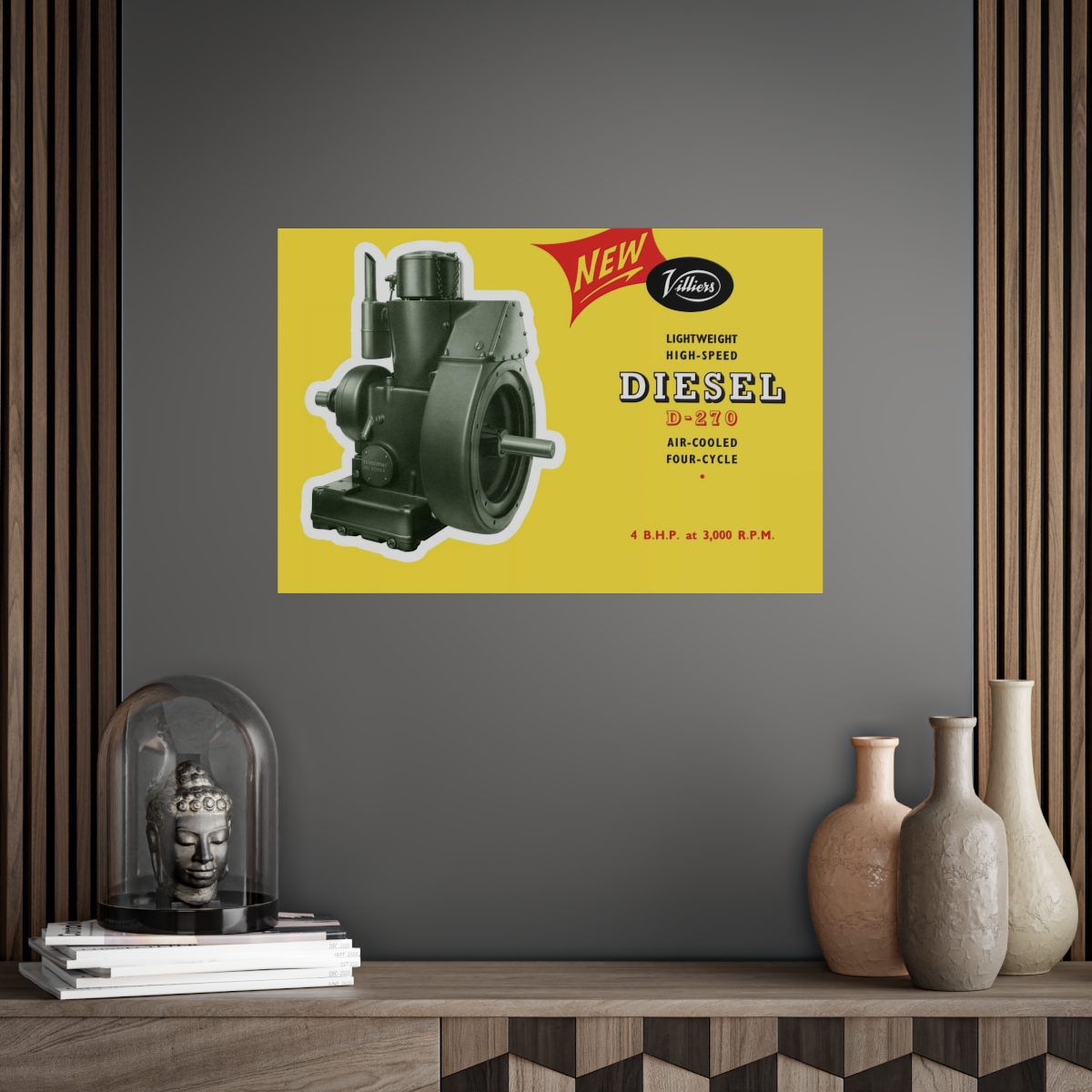 Villiers Diesel D-270 Engine Poster - Salter Bros. Collection
