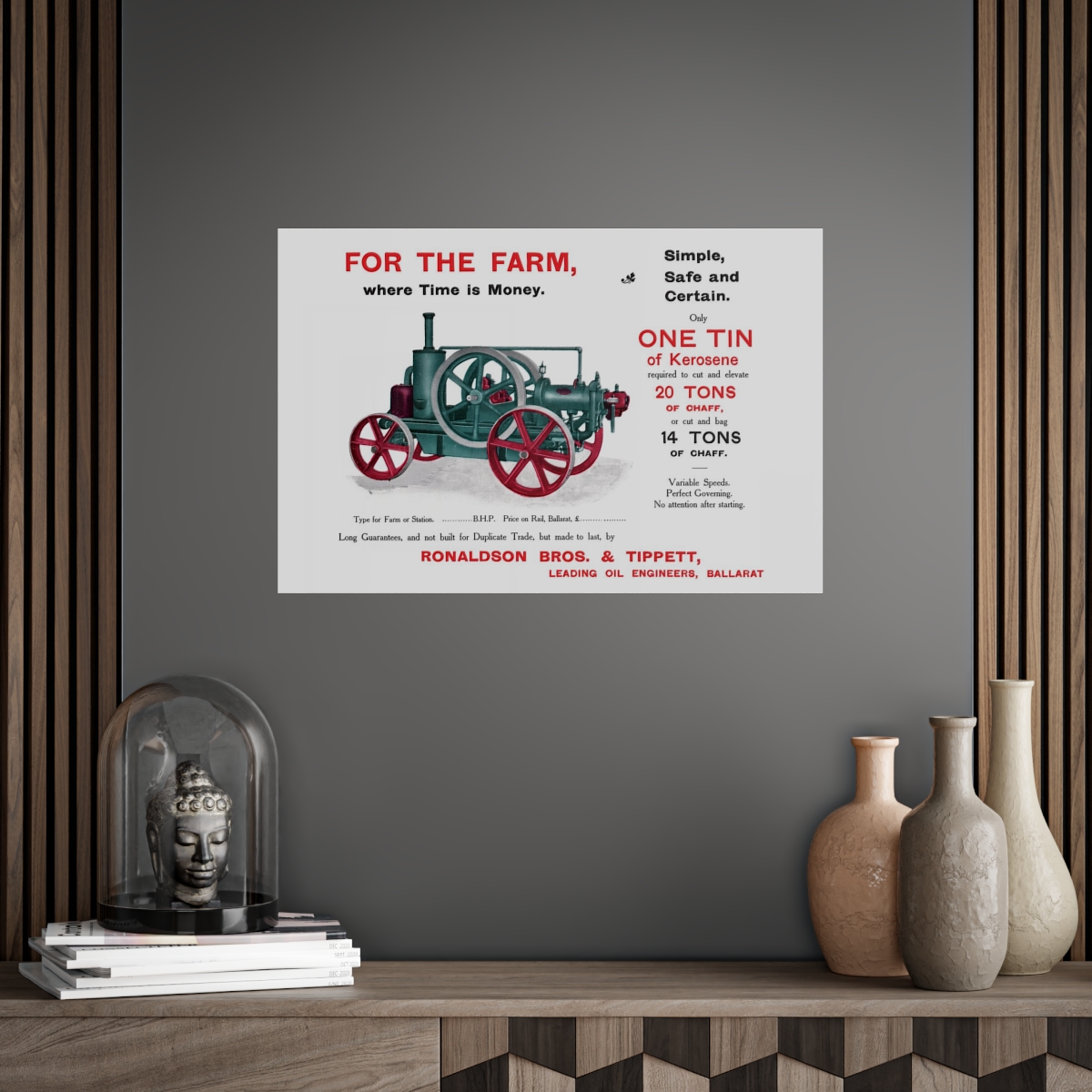 Ronaldson Bros. & Tippett 6 H.P. Austral Oil Engine Poster - Salter ...